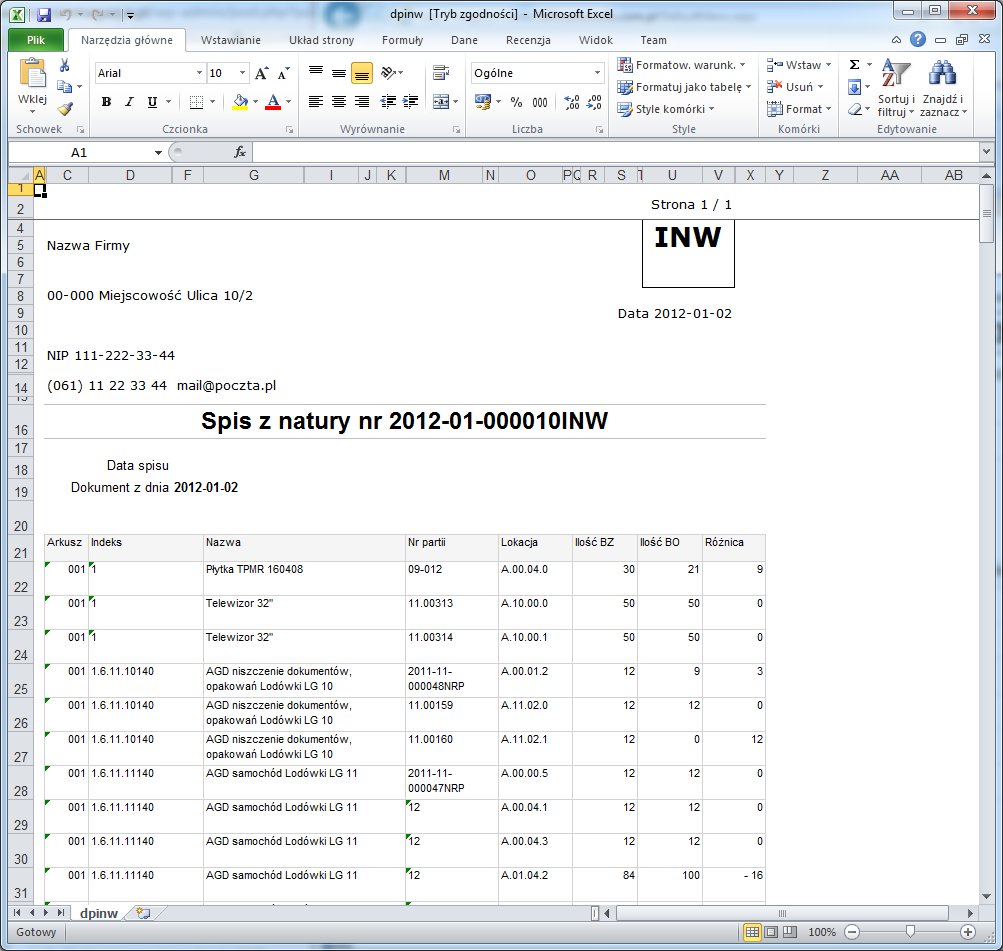 Inwentaryzacja w programie WMS - Program Magazynowy