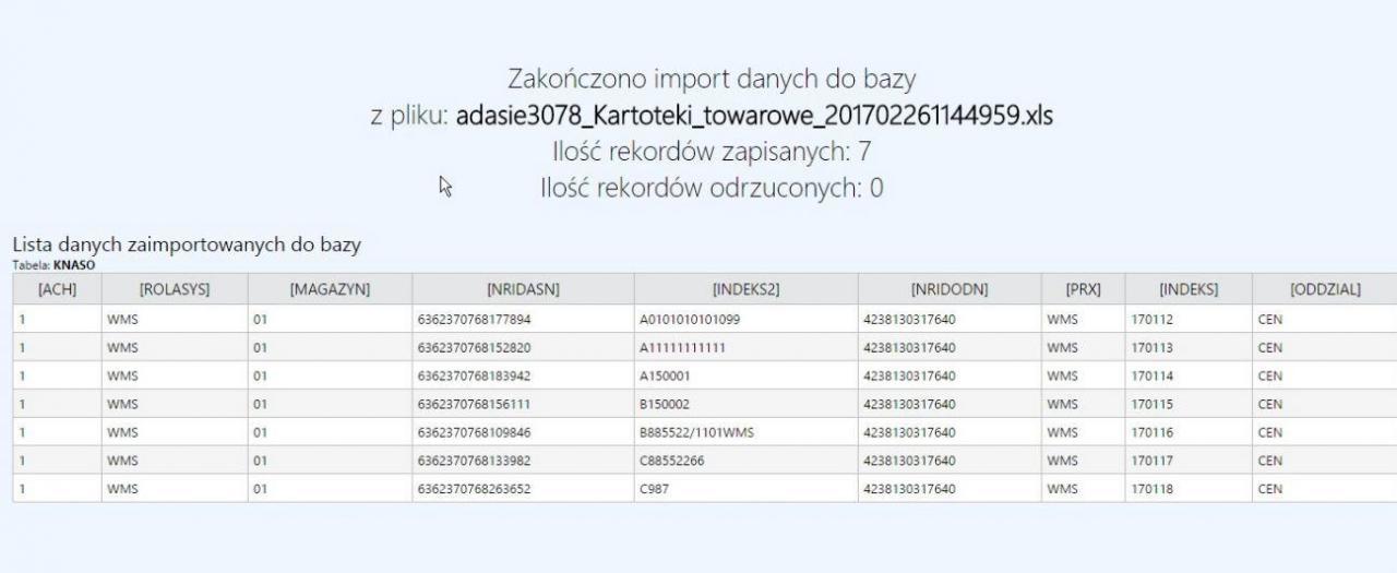 Excel import danych do bazy SQL - Program Magazynowy