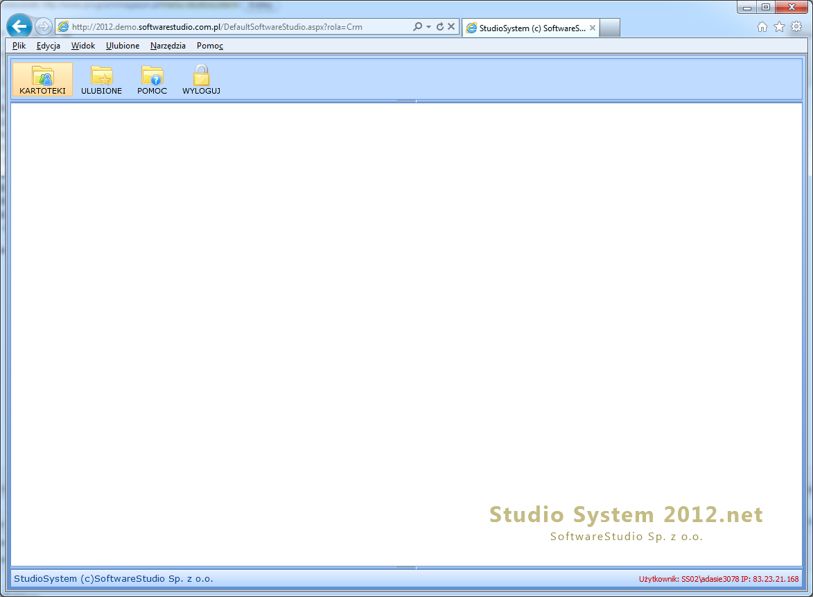 Menu StudioSystem - Program Magazynowy