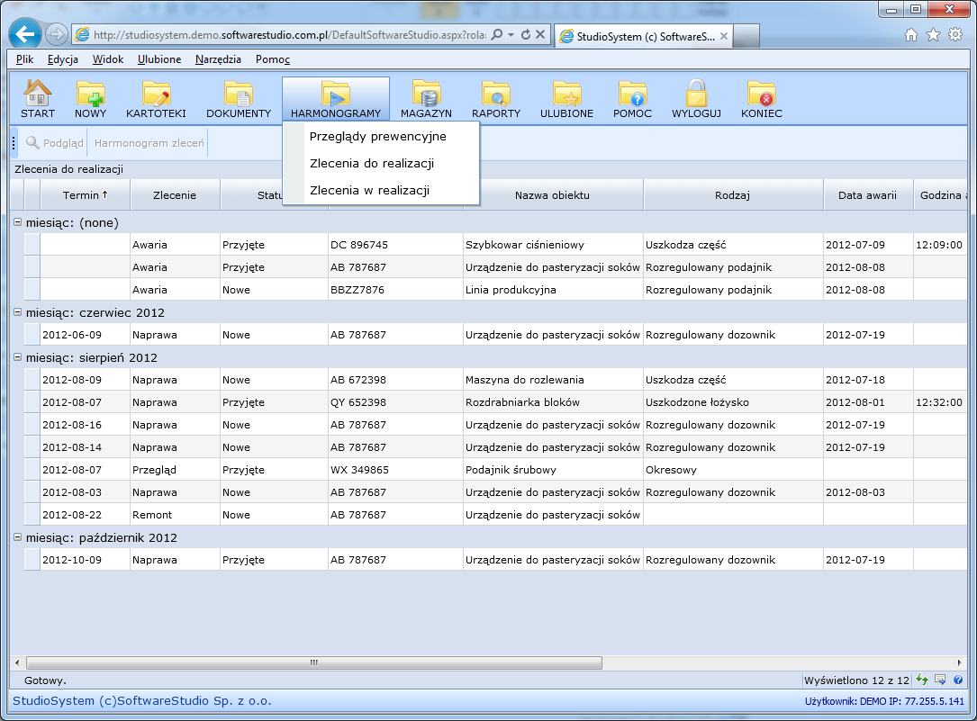Internet Explorer 11 - Program Magazynowy