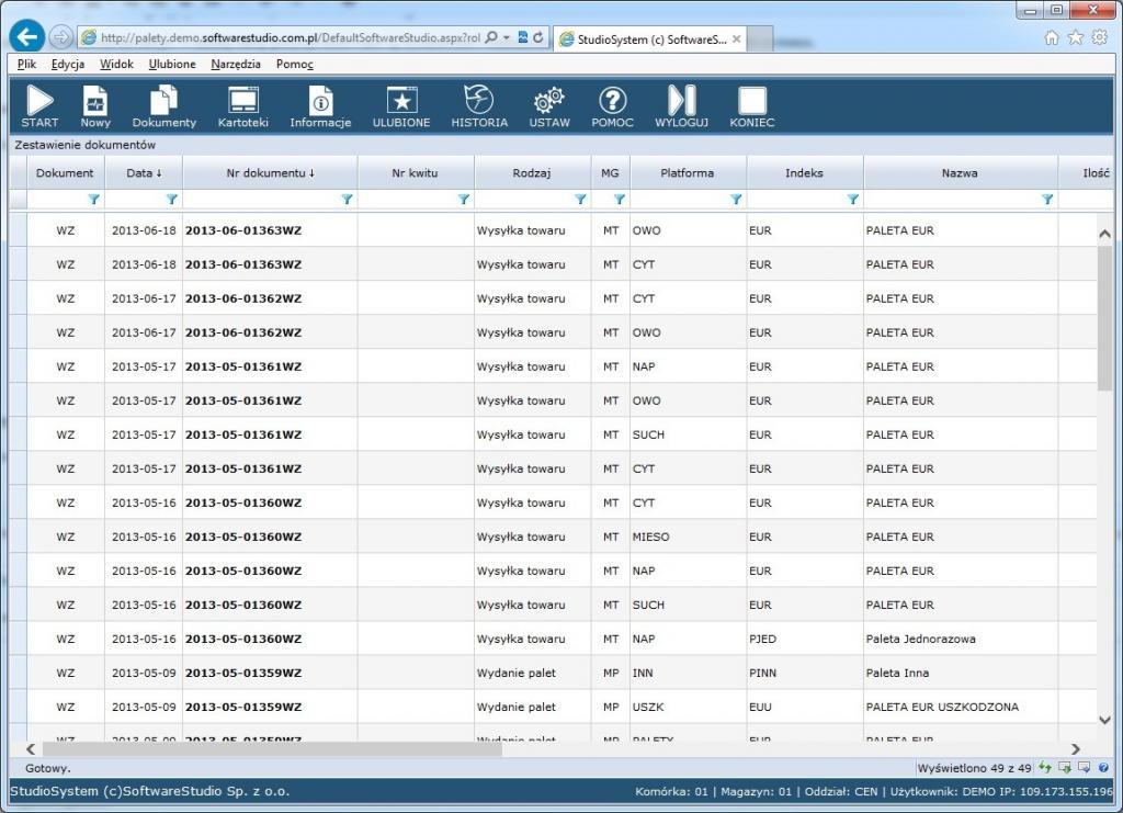 Zestawienia - Program Magazynowy
