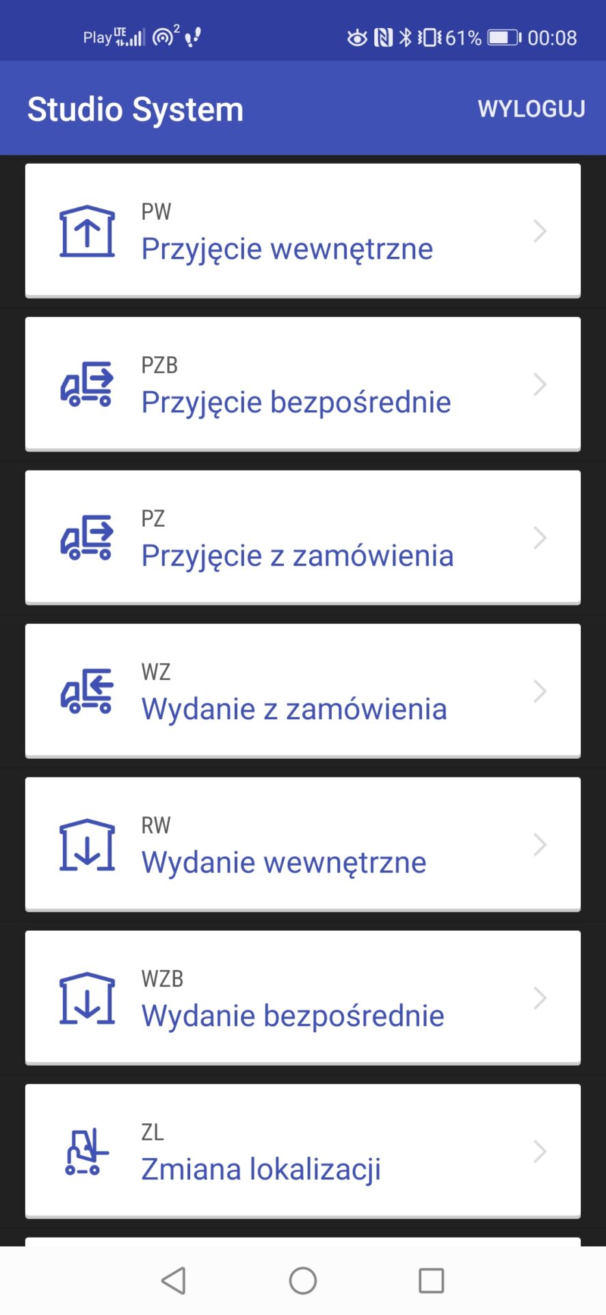 Aplikacja magazynowa Android - Program Magazynowy